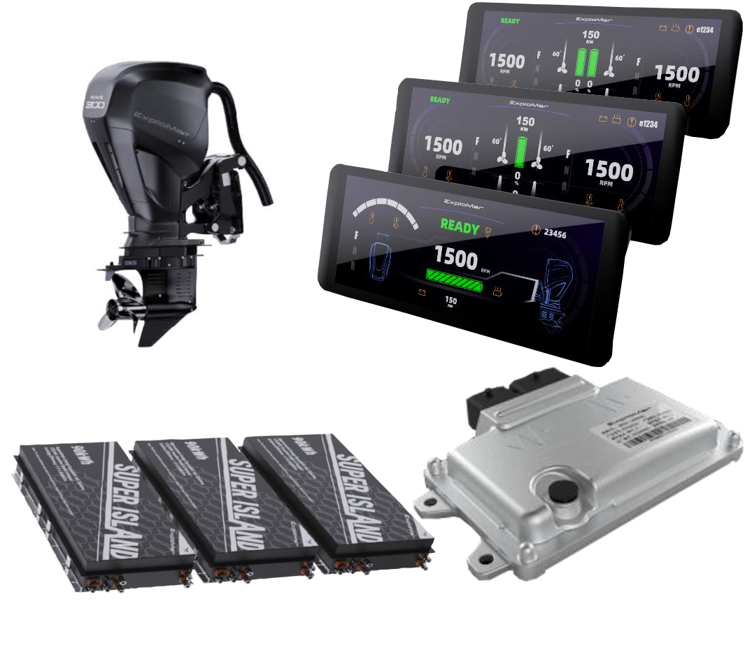 Elektryczny system napędu łodzi ExploMar WAVE 300HP 180kWh Tokarex ...